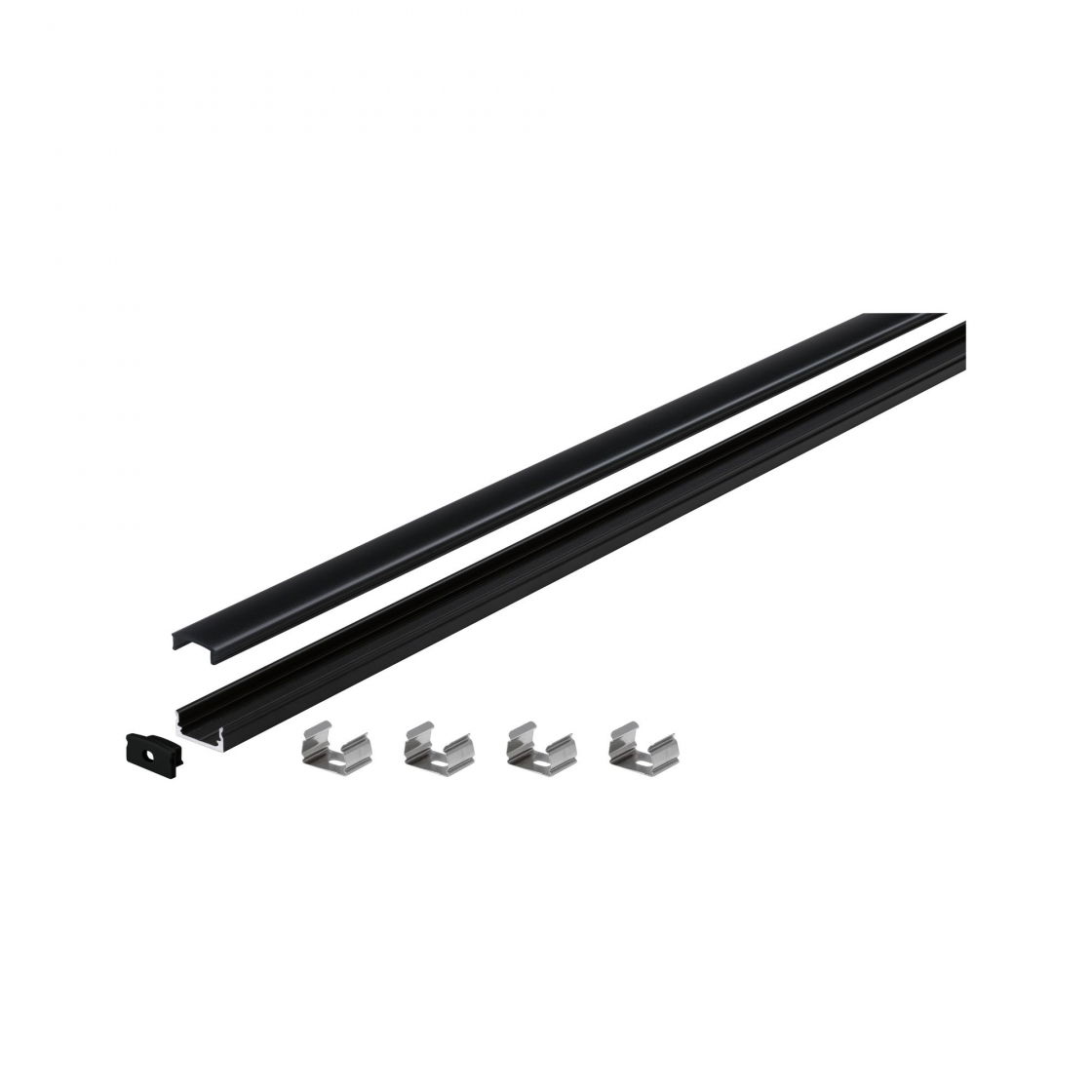 Profilé de strip LED Base Diffuseur noir 2m Noir