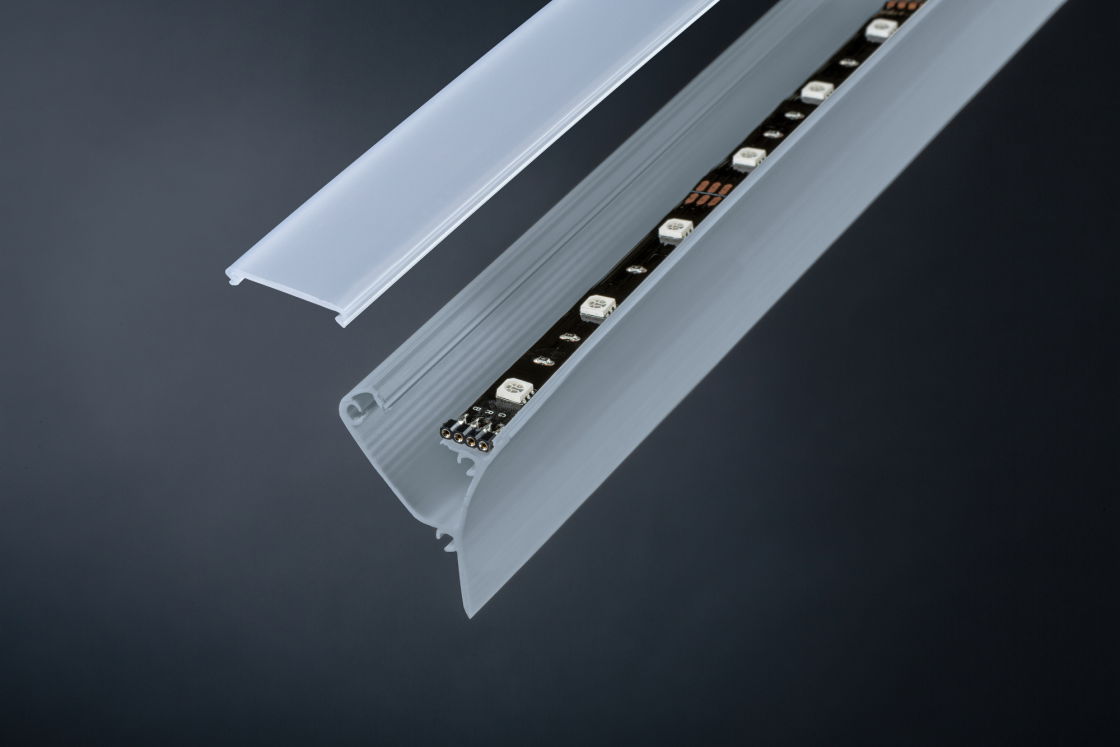 LED Strip Profil Corner 2m Grau - Abmessung: 2m