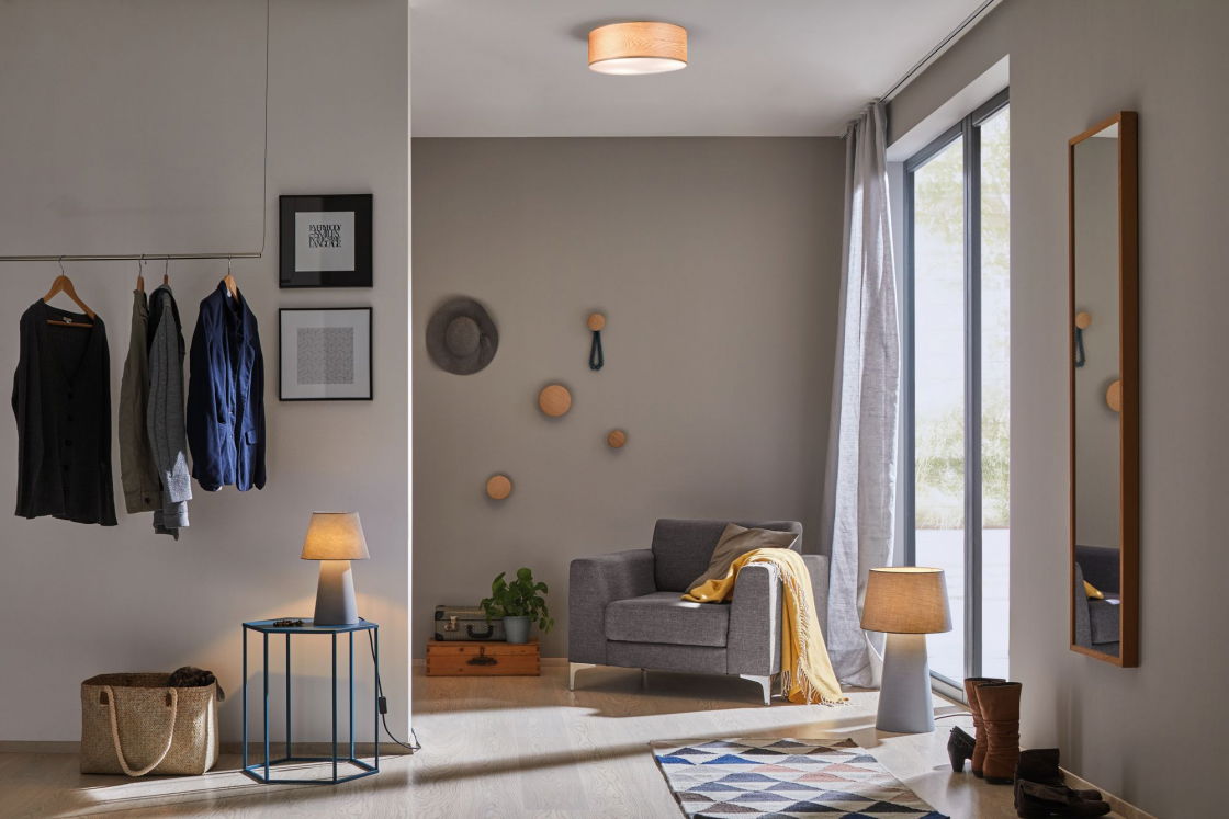 Neordic Deckenleuchte Liska E27 230V max. 3x20W dimmbar Holz Holz/Metall